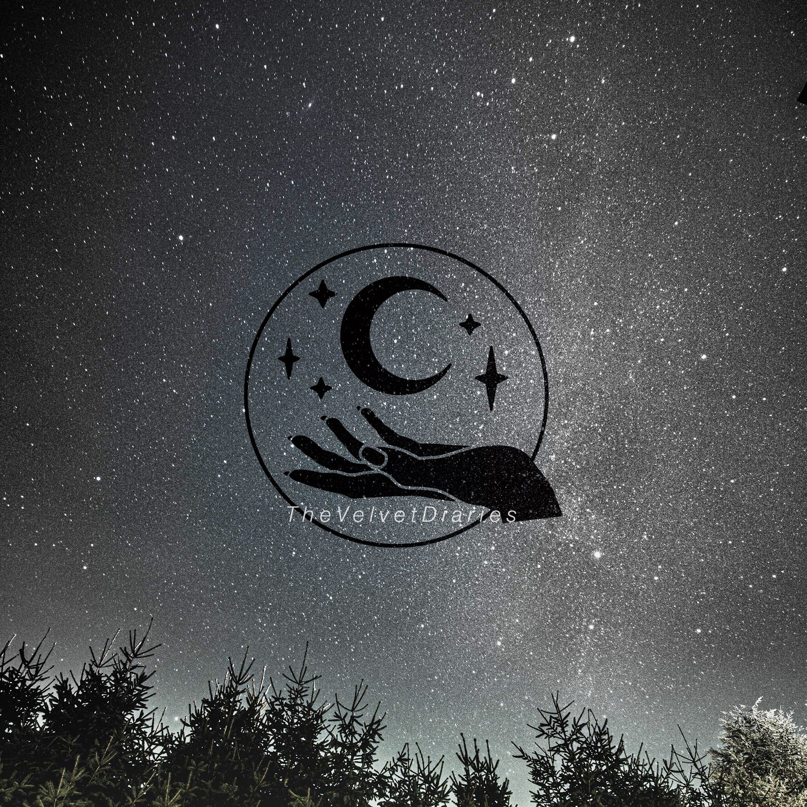 Hand and Moon Celestial Stars Lunar Mystical Drawing Vector Svg Eps Png ...