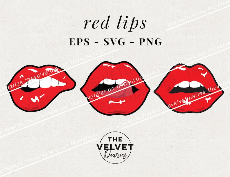 Red Lips Rock and Roll Vector Svg Eps Png Jpg Clip Art - Etsy