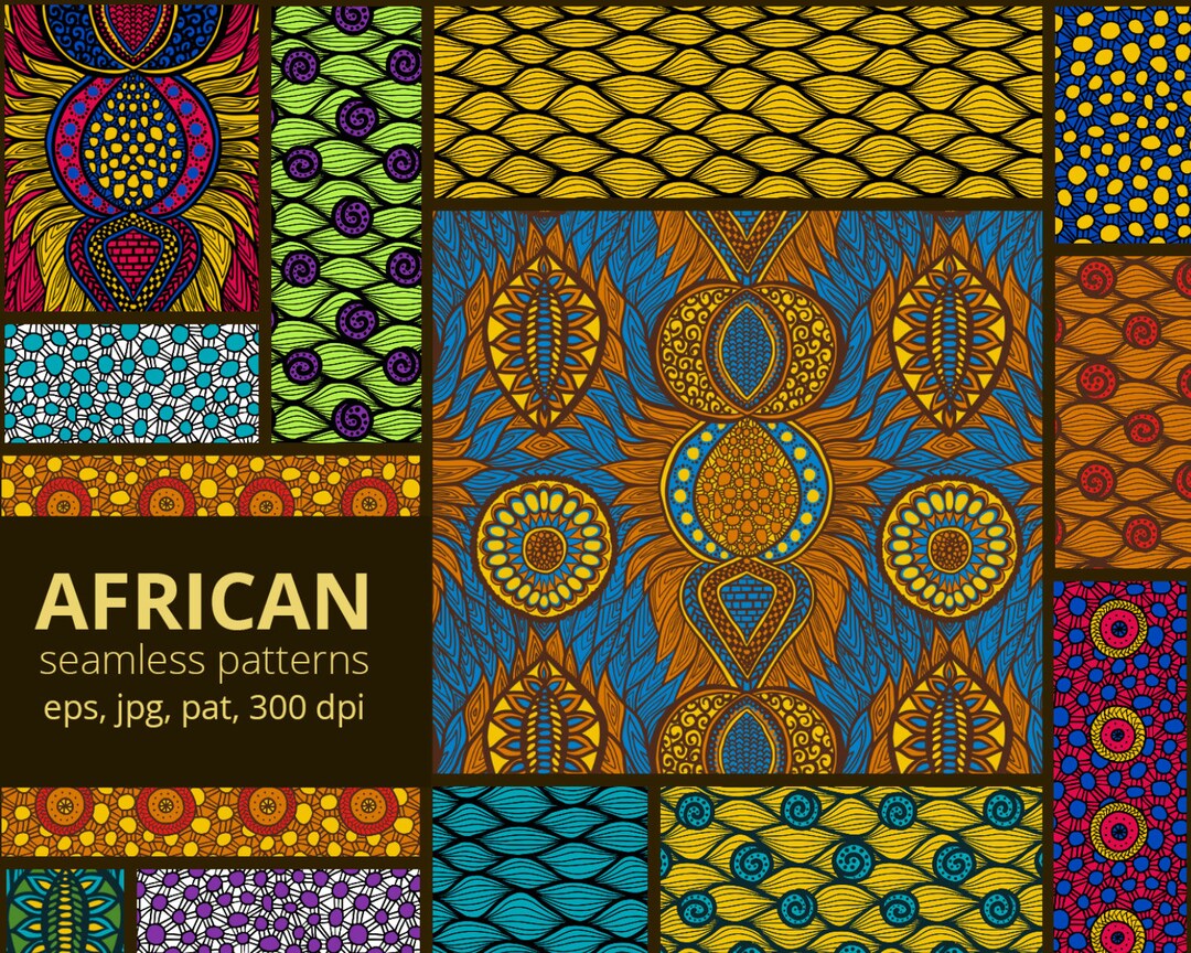 African Seamless Vector Patterns - Etsy