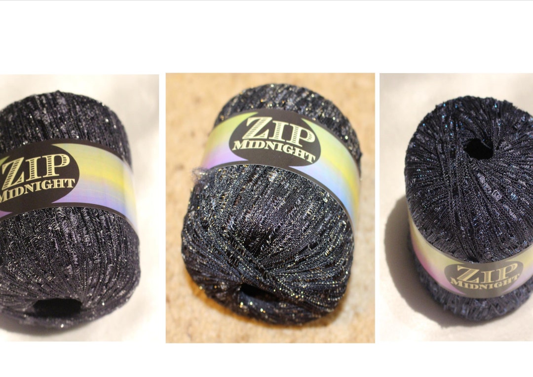 Midnight Black Zip Ladder Glitter Scarf Yarn V&A 50g/150 - Etsy