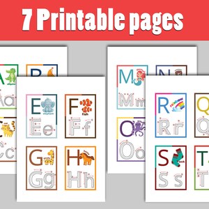 Alphabet Tracing Printable Flashcards, Uppercase and Lowercase, Abc ...