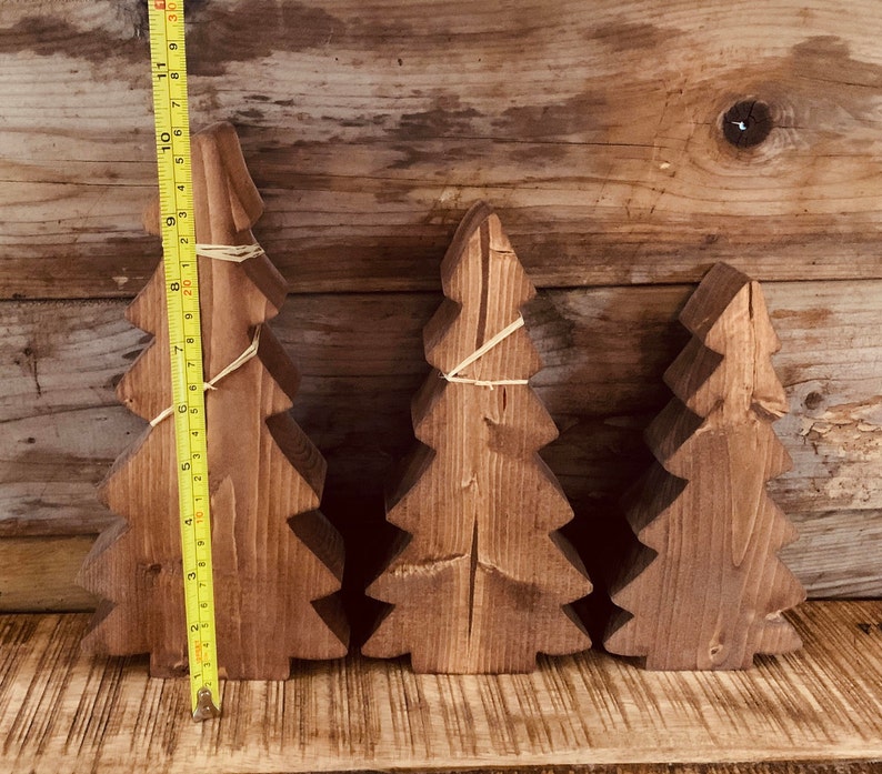 Wooden Christmas Trees Set of 3 Trees Christmas Holiday | Etsy