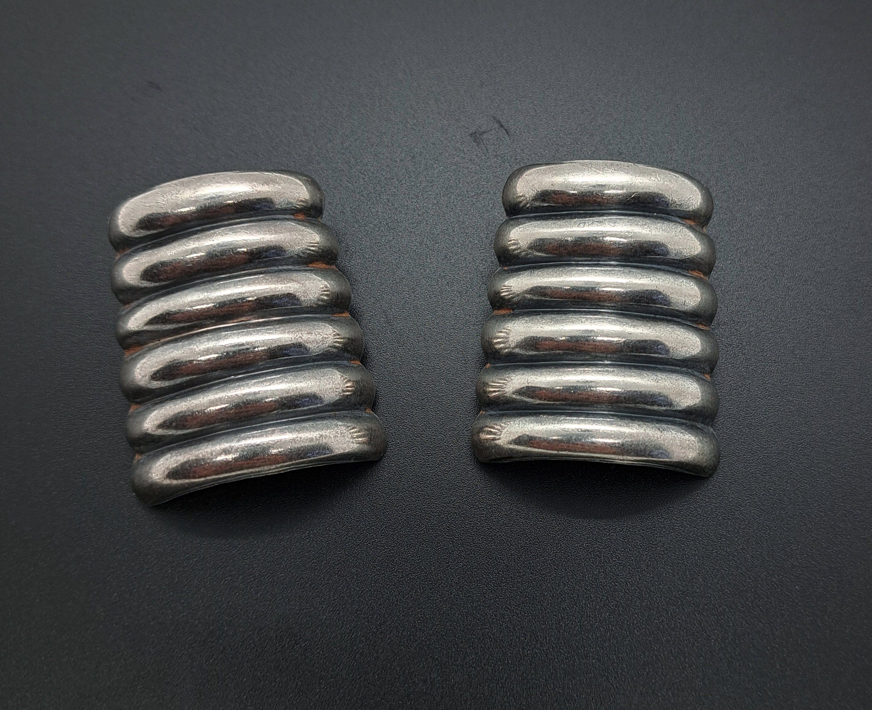 Askew London Silver Tone 1990's Clip on Earrings Vintage Modernist ...