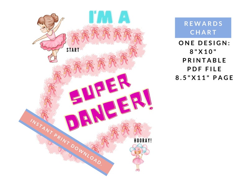 Ballerina Rewards Chart Rewards Chart for Kids Printable - Etsy