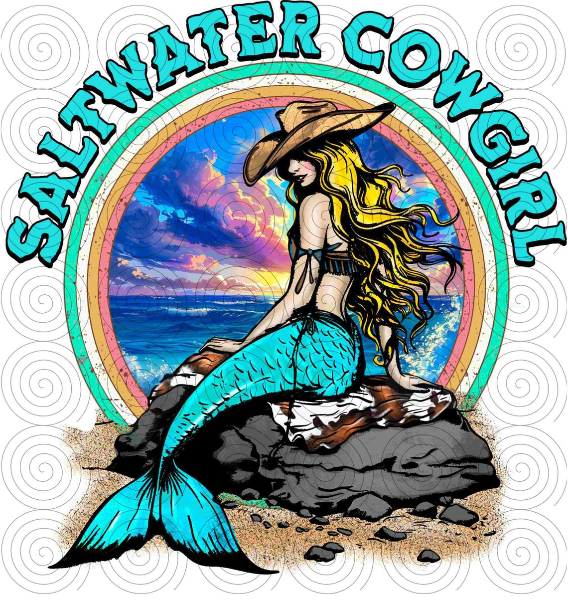 Mermaid, Saltwater Cowgirl, PNG, Digital Download, Instant Download ...