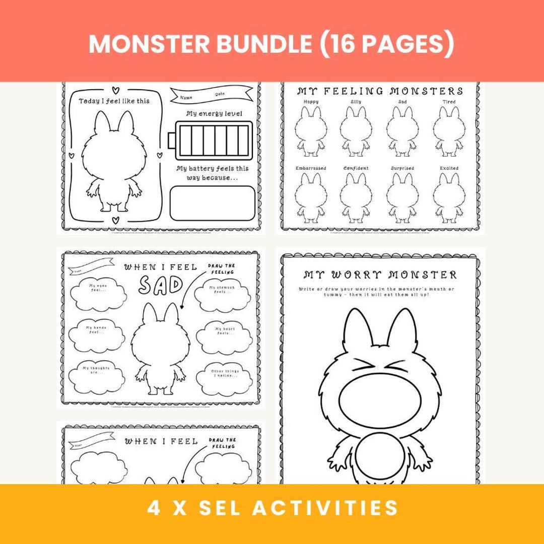 Monster SEL Worksheets | Social Emotional Learning Activities | Special ...