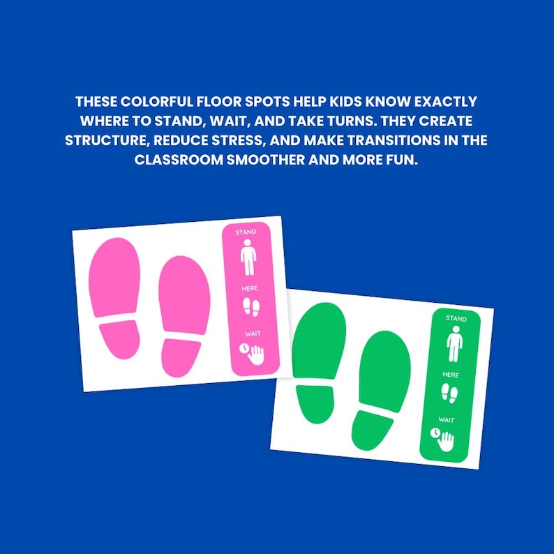 Feet Floor Line up Spots for Classroom | Printable Social Distancing ...