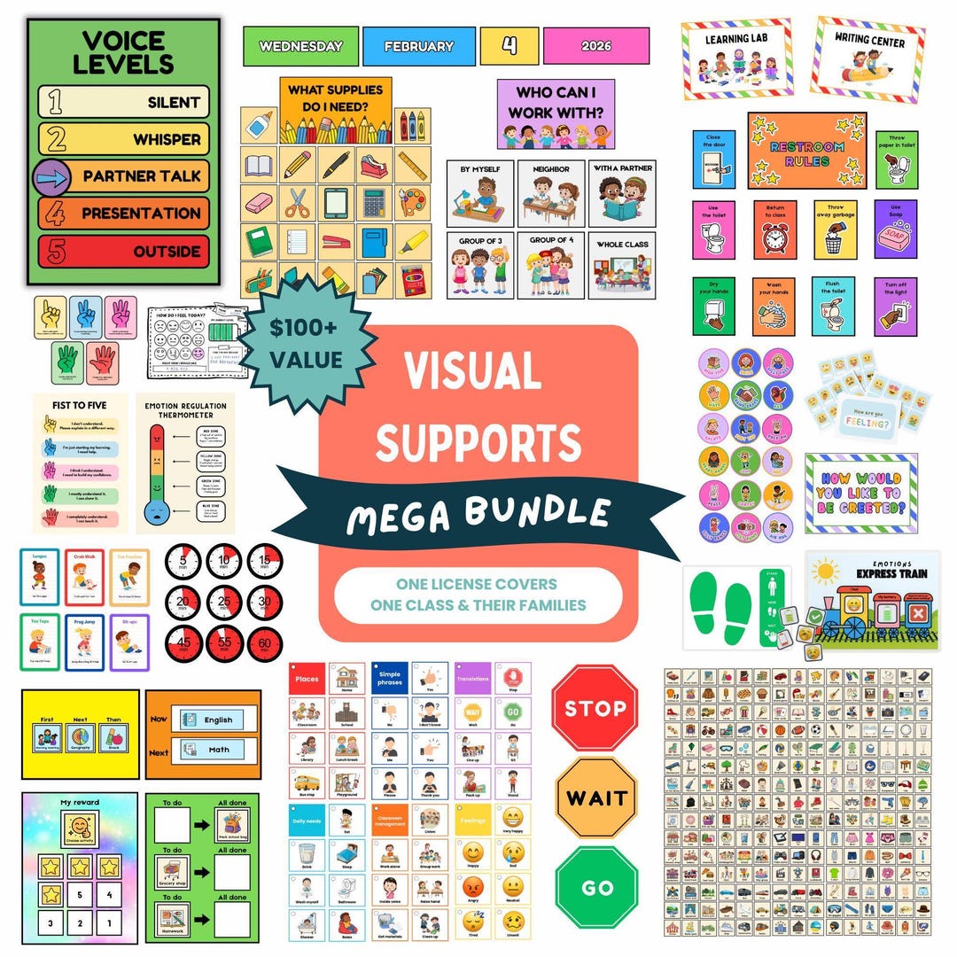 Visual Supports Mega Bundle – Classroom Routines, Visual Schedule Cards ...
