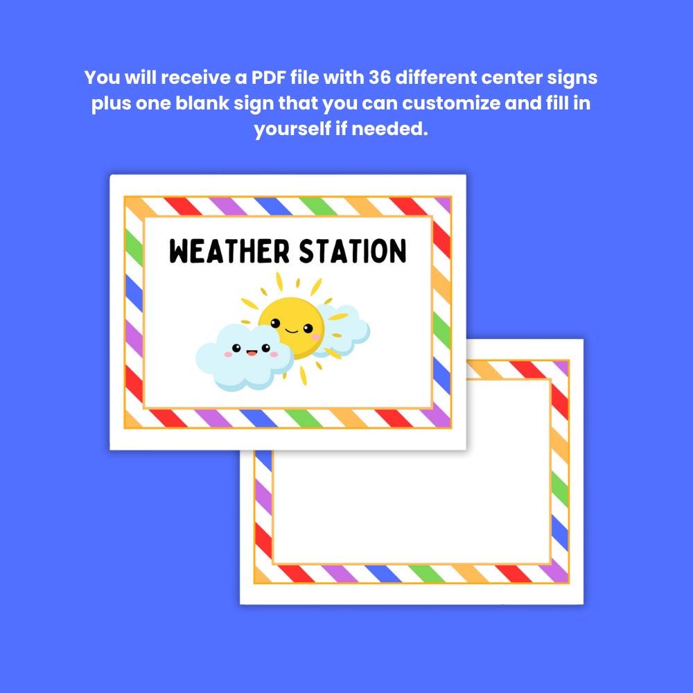 Colorful Center Signs for Daycare & Preschool, Organization Solution ...