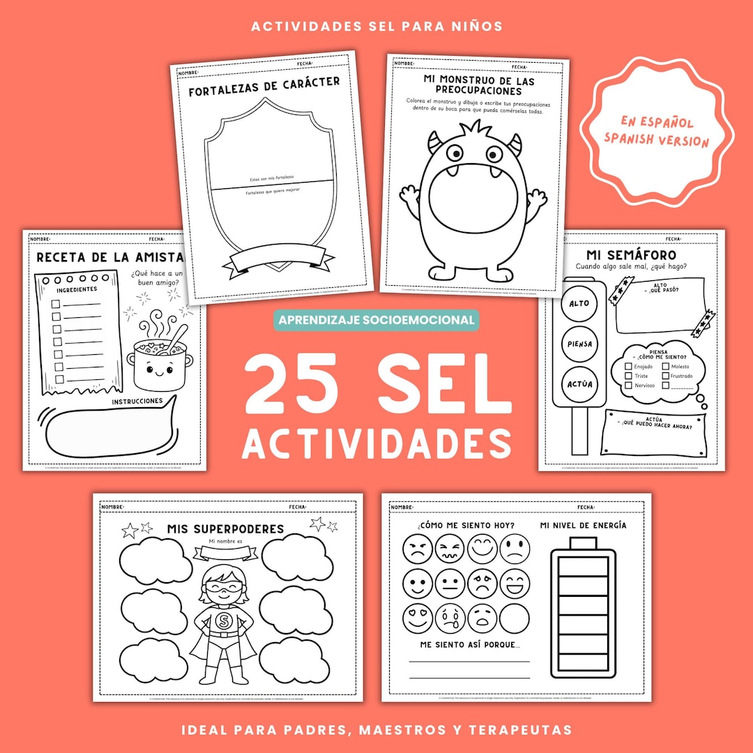 25 Spanish SEL Worksheets for Kids | Social Emotional Learning ...