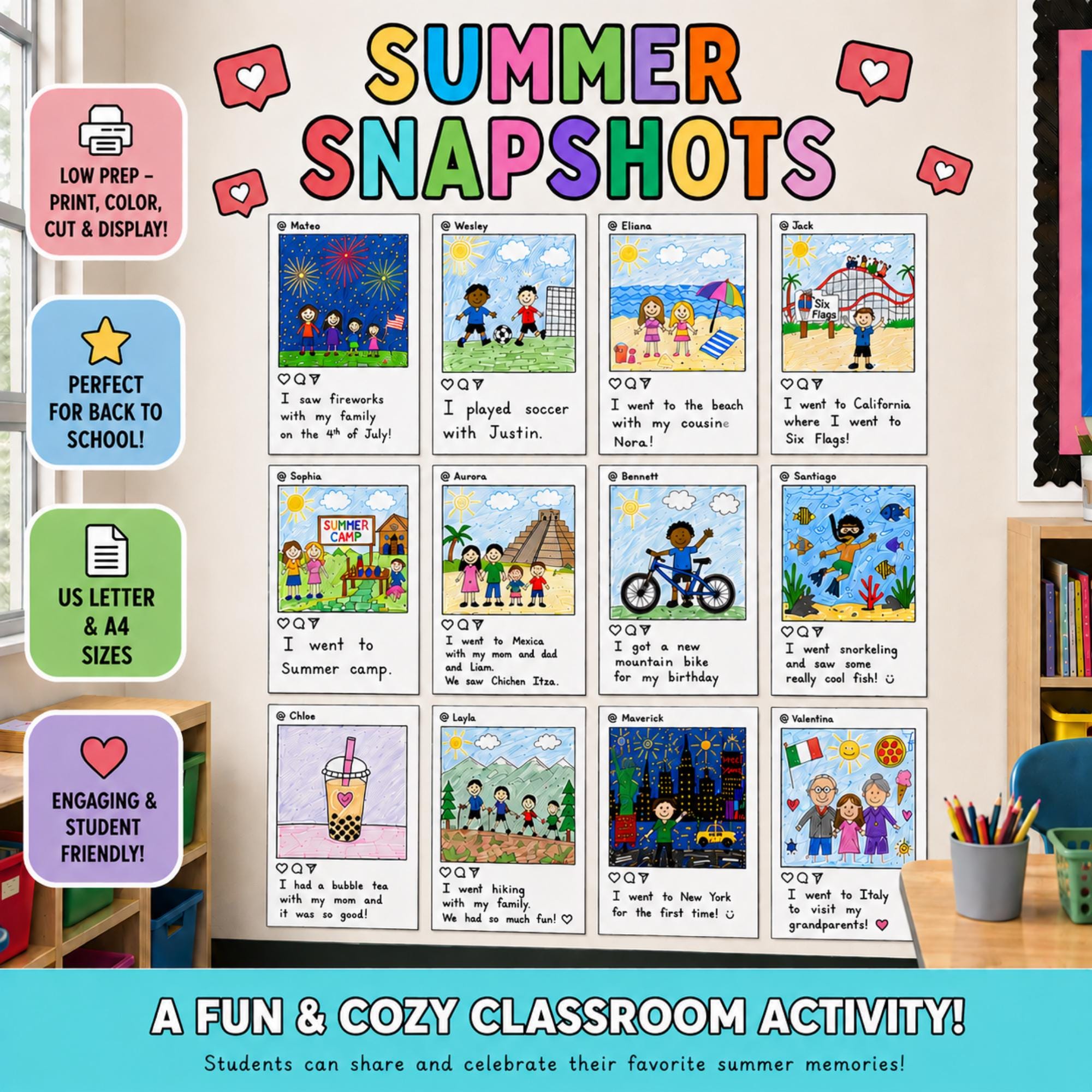 Summer Snapshots Bulletin Board Kit | Back to School Classroom Display ...