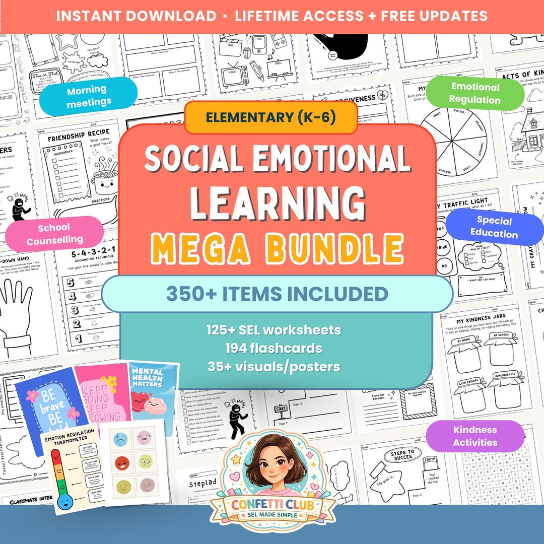 SEL Activities Mega Bundle for Elementary (K-6) | Social Emotional ...