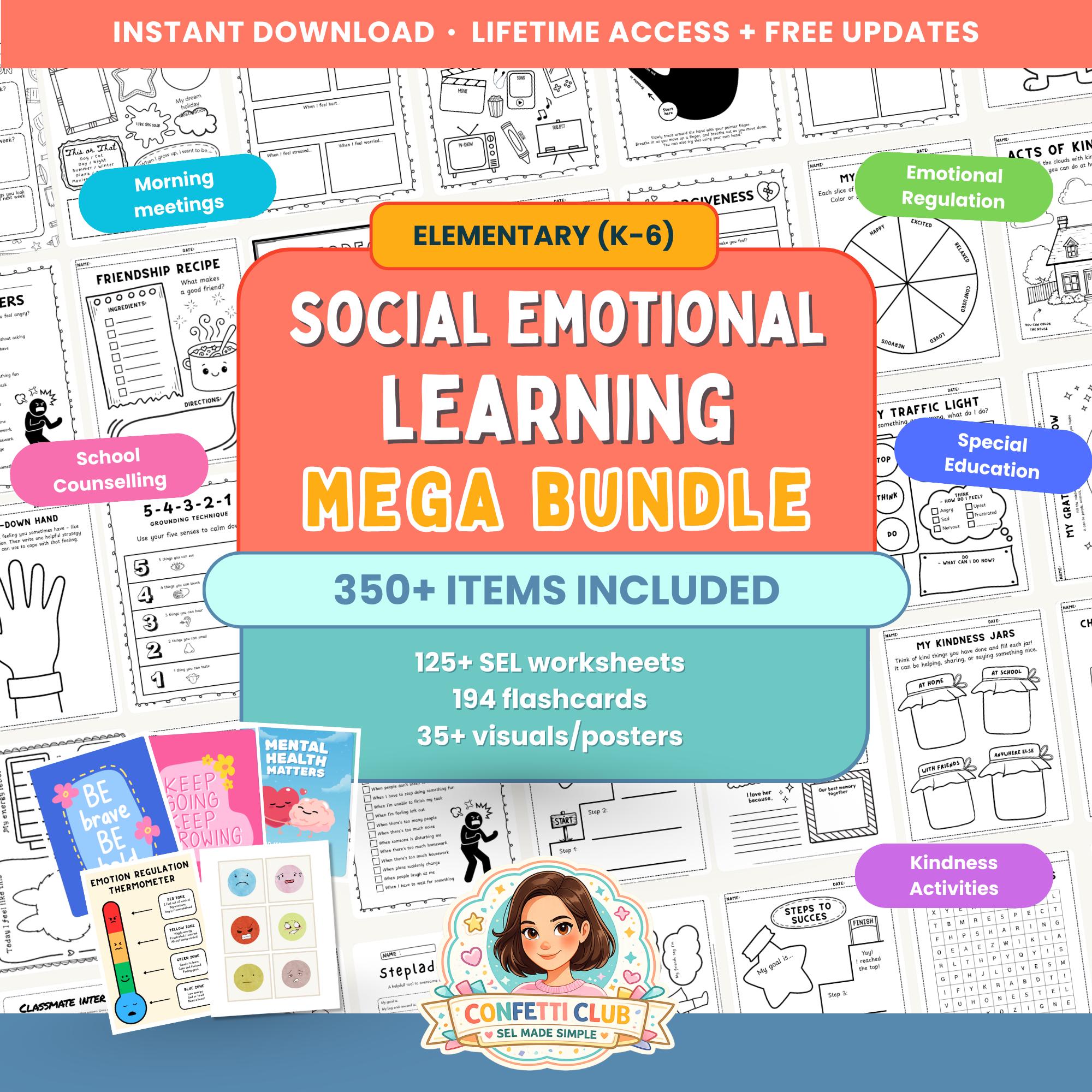 SEL Activities Mega Bundle for Elementary (K-6) | Social Emotional ...