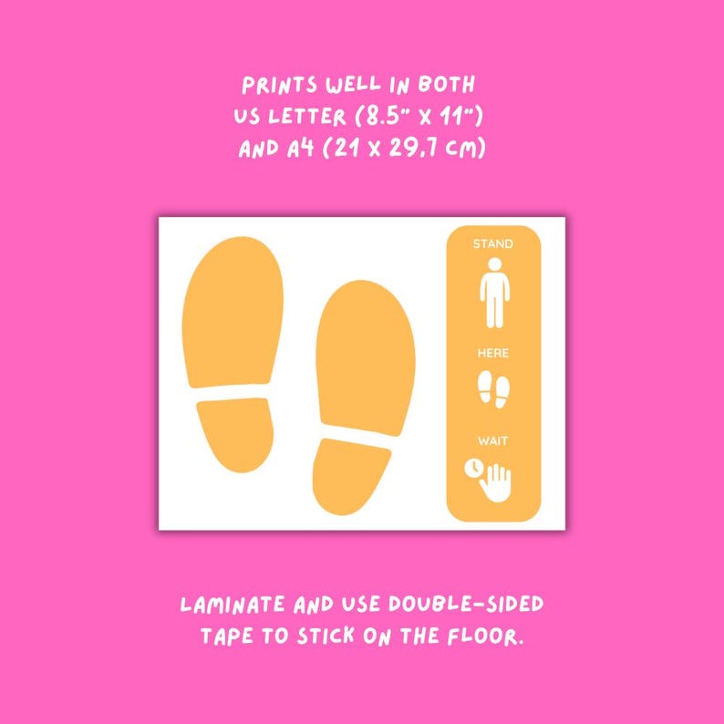 Feet Floor Line up Spots for Classroom | Printable Social Distancing ...