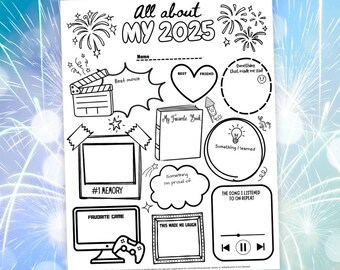All About My 2025 Printable | New Years Reflection Worksheet for Kids ...
