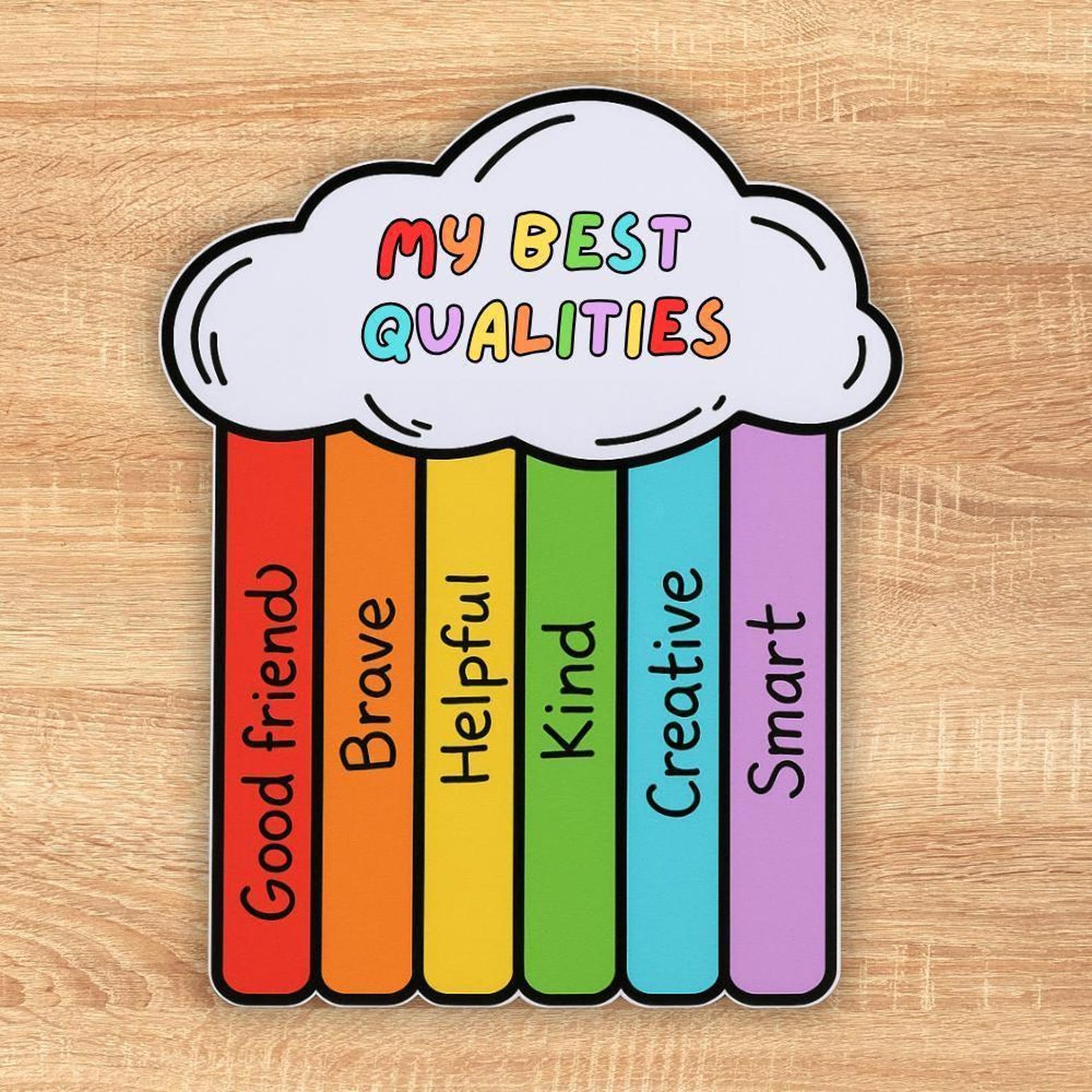 SEL Activity for Kids | My Best Qualities Rainbow Worksheet | Self ...