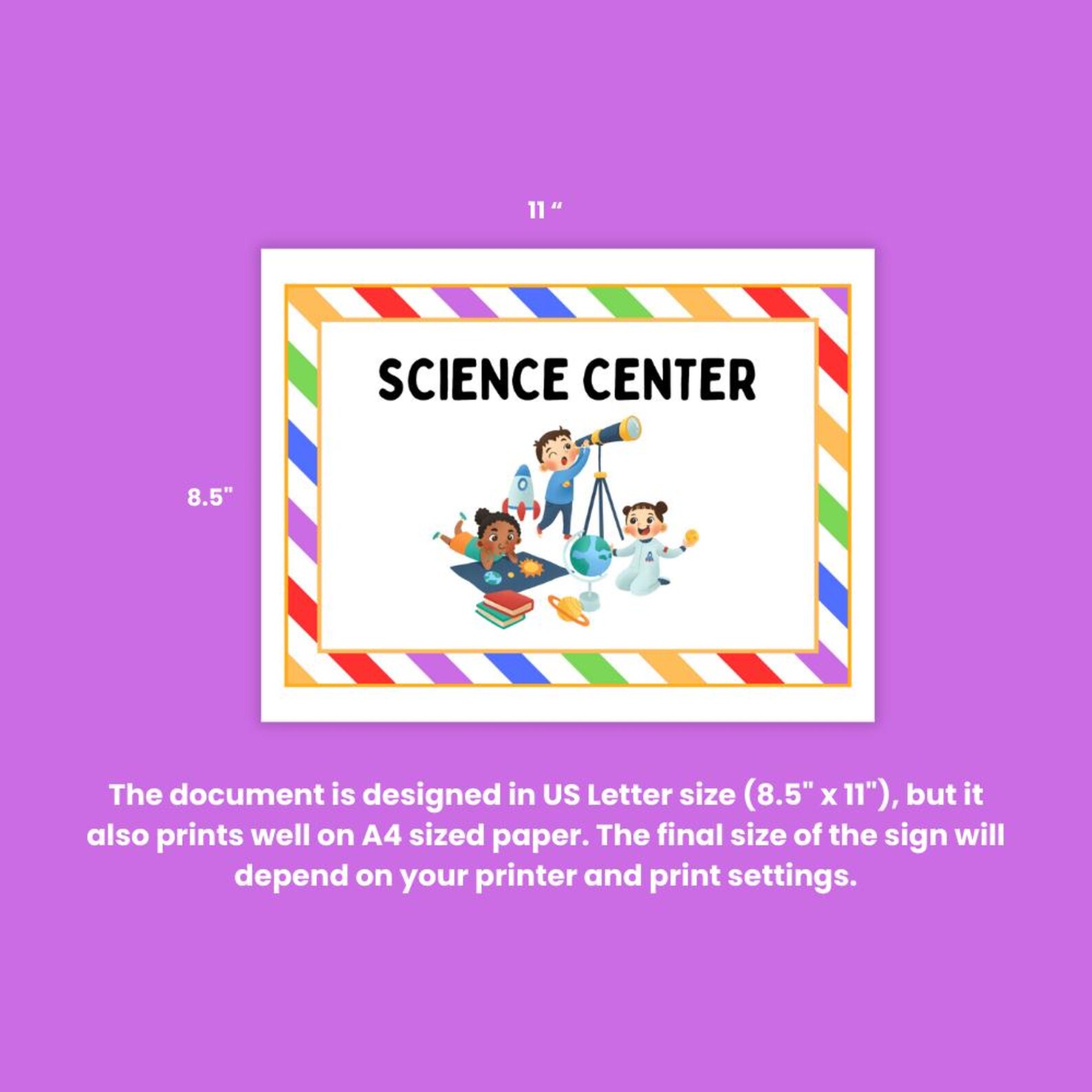 Colorful Center Signs for Daycare & Preschool, Organization Solution ...