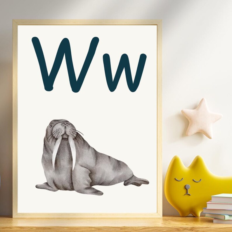 Watercolor Animal Alphabet Flashcards | ABC Learning Cards and ...