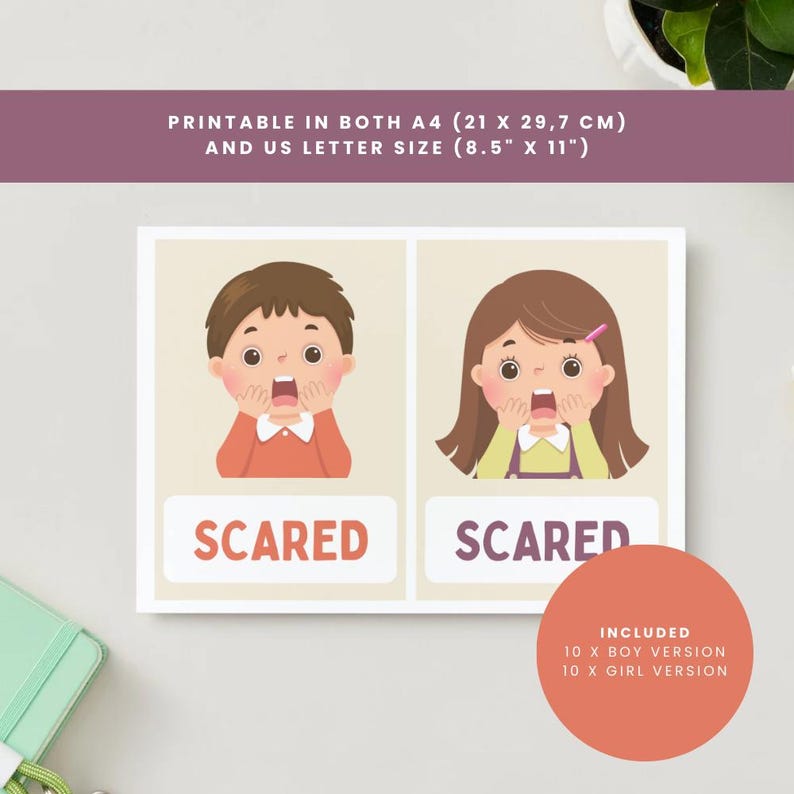 Feelings Flashcards: Printable Emotions Cards for Kids (PDF) - Etsy ...
