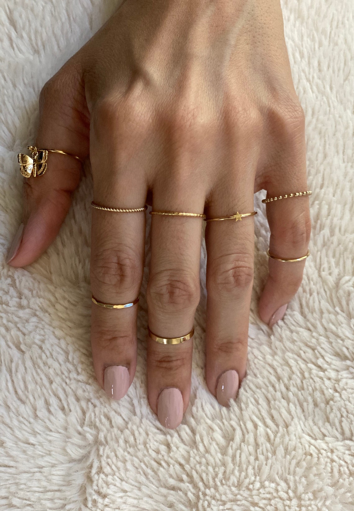 Anti-tarnish Gold Filled Stacking Rings . Minimalist Rings . | Etsy