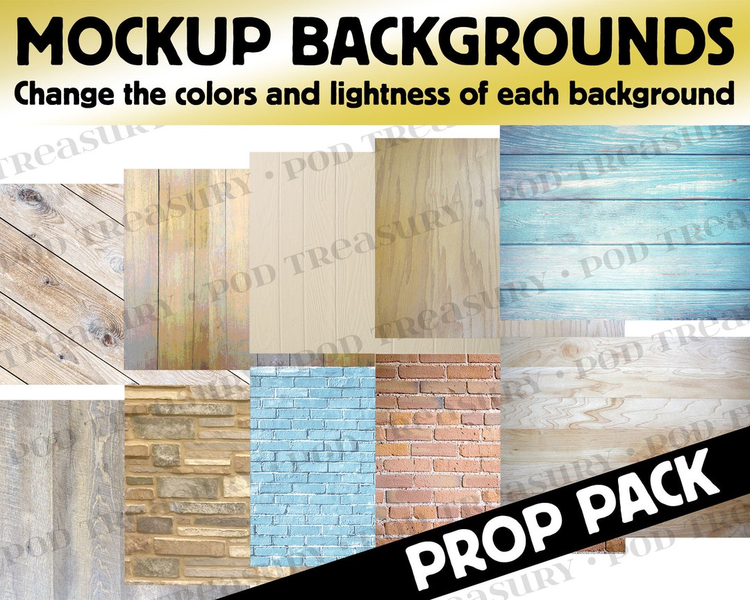 Mockup Bundle Prop Pack | Wood and Brick Backgrounds | Digital Elements ...