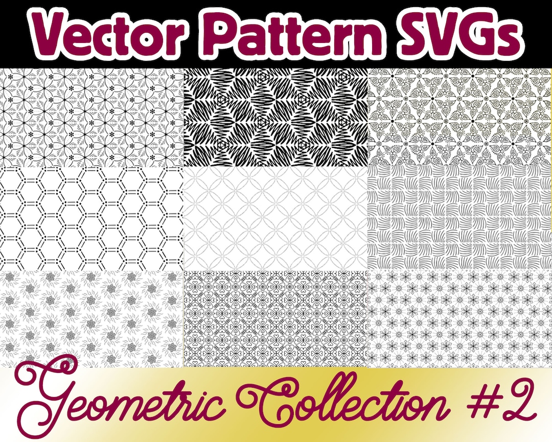Vector Svgs and Photoshop Patterns | 9 Seamless Geometric Patterns - Etsy