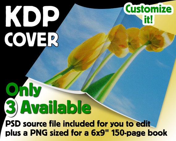 6x9 Tulip KDP Book Cover Design PSD & PNG 6x9 White 150 | Etsy Canada