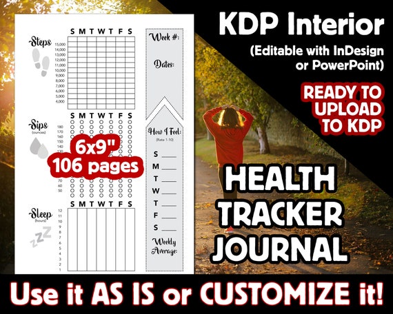 Health Tracker Journal Customizable PPT Template and | Etsy