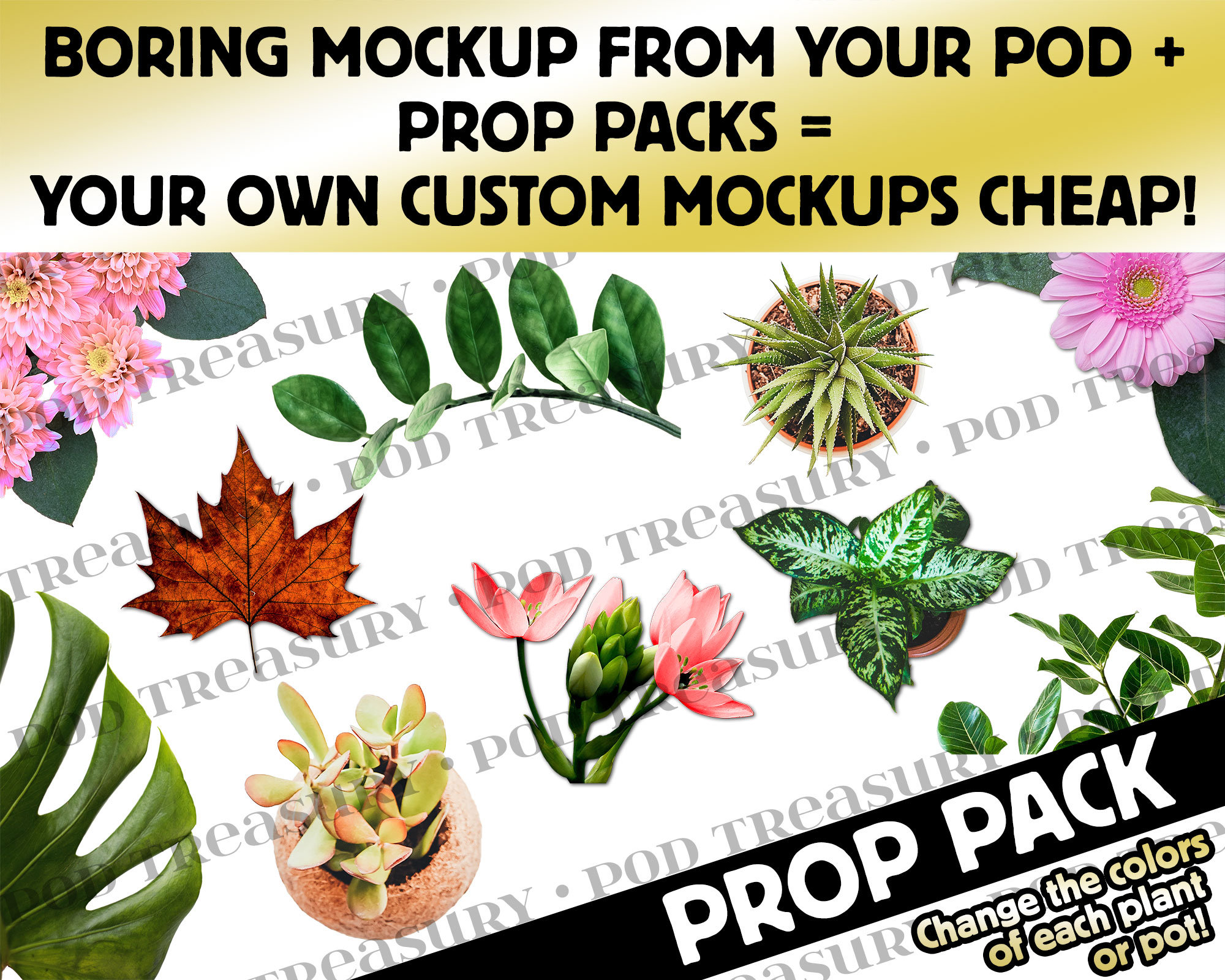 Mockup Bundle Prop Pack | Plants and Flowers | Digital Elements for ...