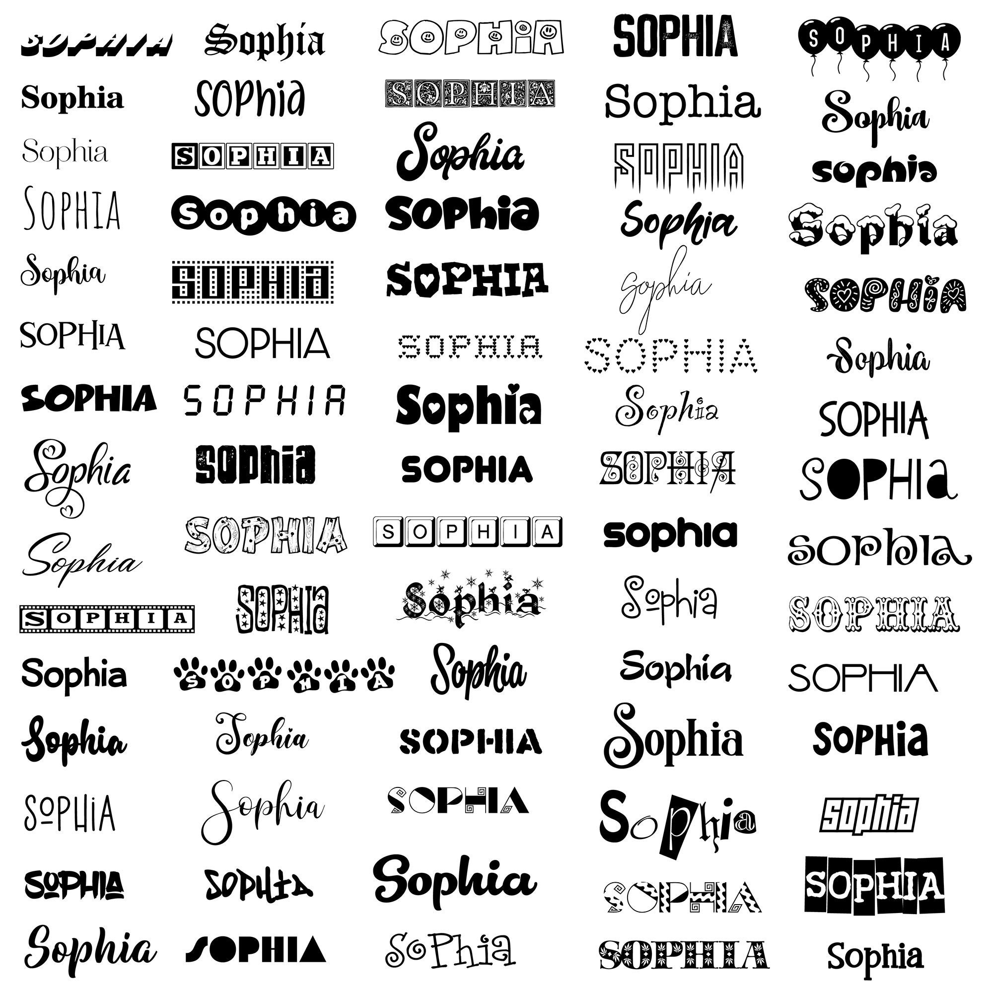 Custom Name SVG Personalized Cut File Your Name in Many Fonts 75 SVG ...