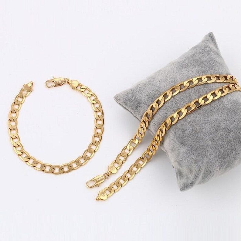 Men Women 9ct 9K gold Filledcurb Chain 22 | Etsy