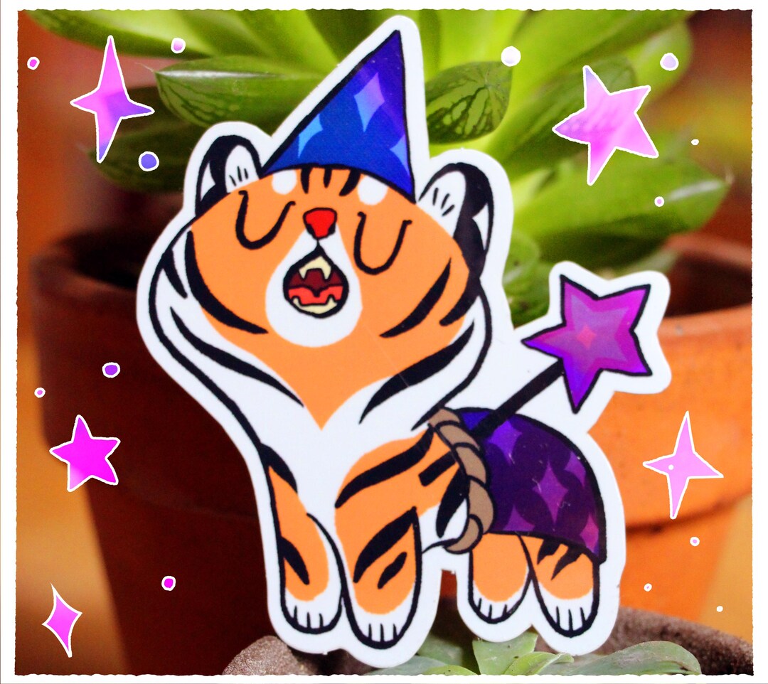 Tiger in Underpants Sticker: the Purple Mage - Etsy