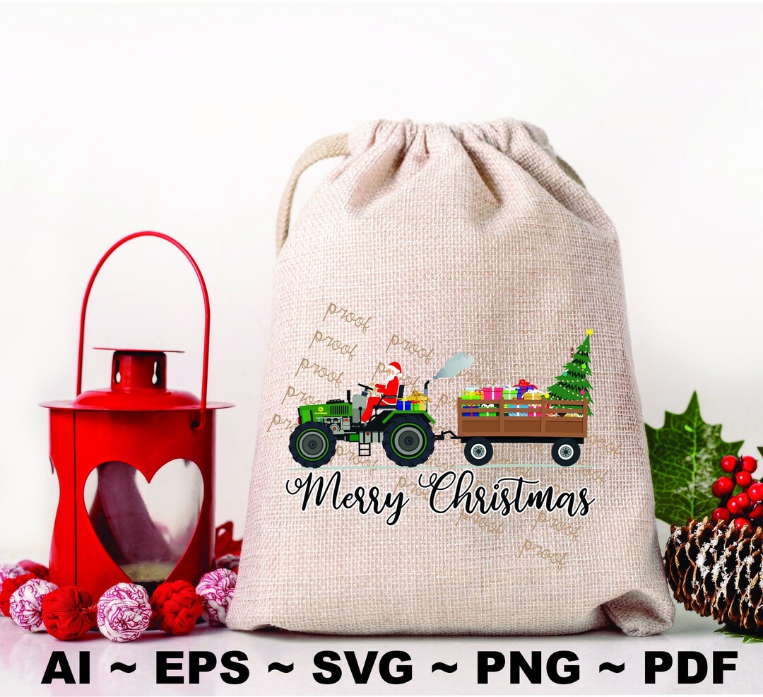 Christmas Tractor Quality Files SVG Digital Download, Svg Cut File, Svg ...