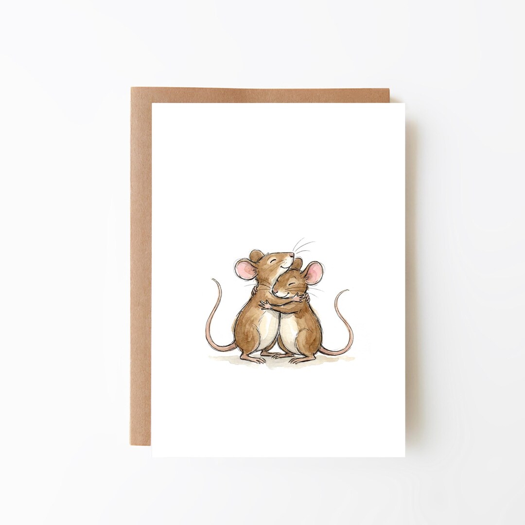 Hugging Mice - Heartfelt Card for Love, Friendship, Thank You, Wedding ...