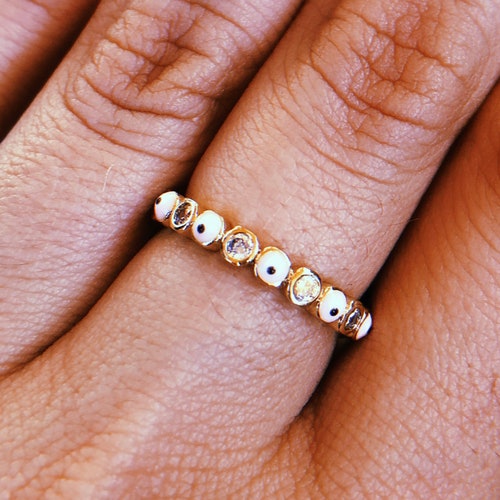 Evil Eye Ring Gold Protection Ring Good Luck Ring Gold Luck - Etsy
