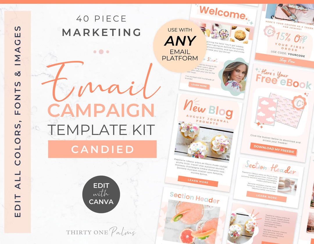 Email Template Bundle for Canva Colorful Email, Mailchimp, Flodesk ...