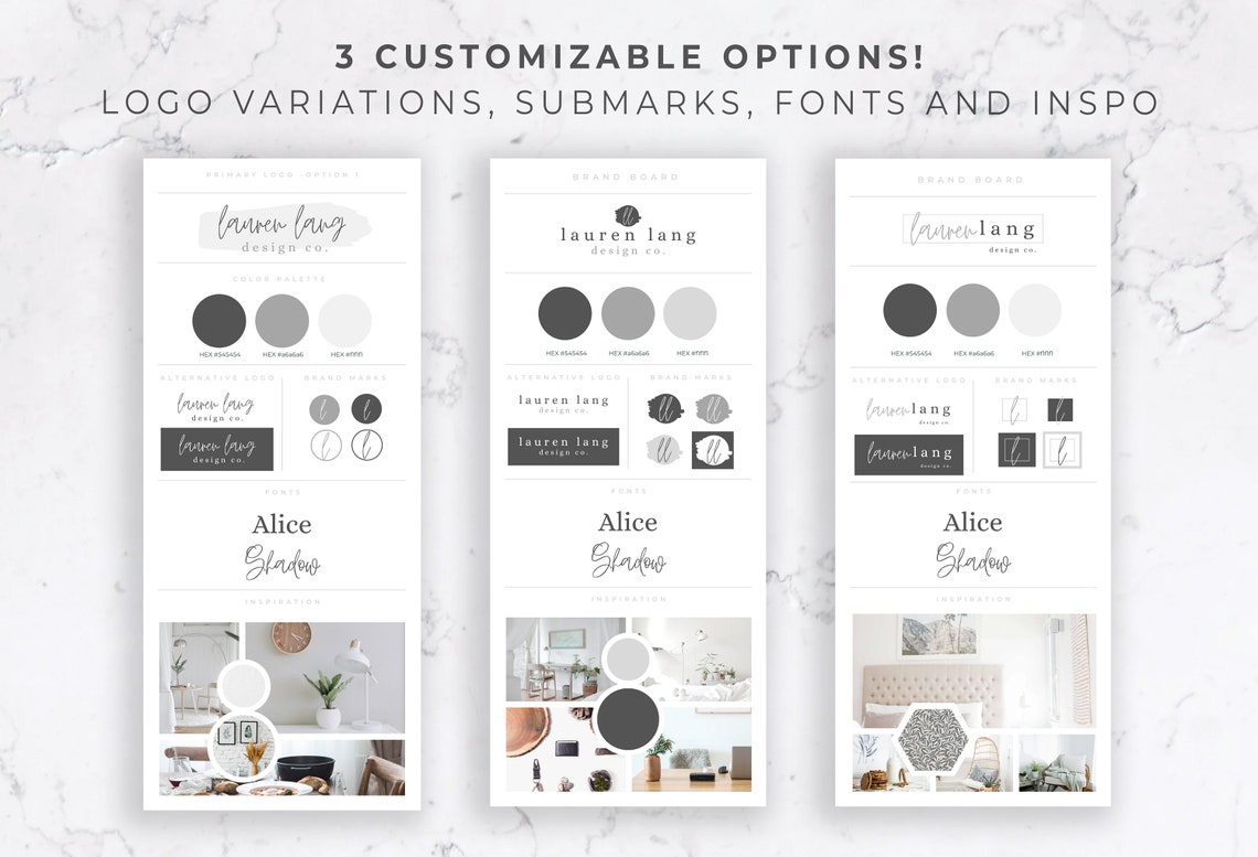Brand Board Templates & Logos for Canva Branding Board - Etsy