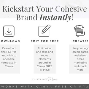 Editable Logo Template for Canva - DIY Rustic Modern Logo Design, Small Business Logo, Coaching ...