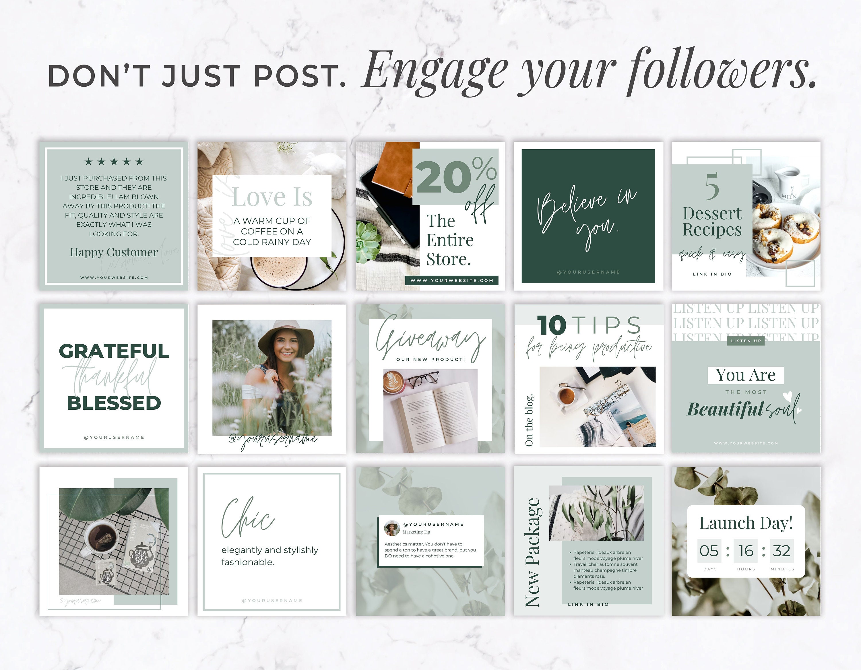 Social Media Post Templates for Canva Canva Templates - Etsy