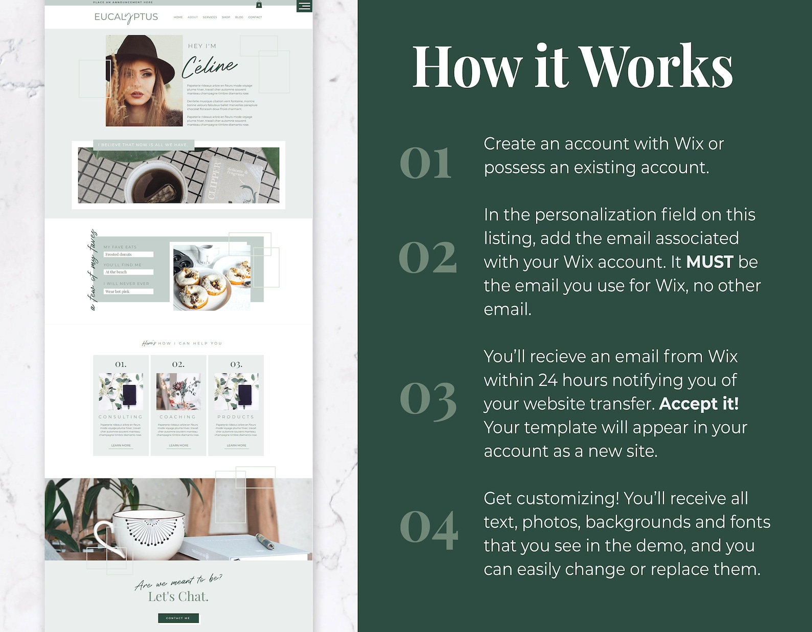 Website Template for Wix Wix Template Wix Theme Blog - Etsy