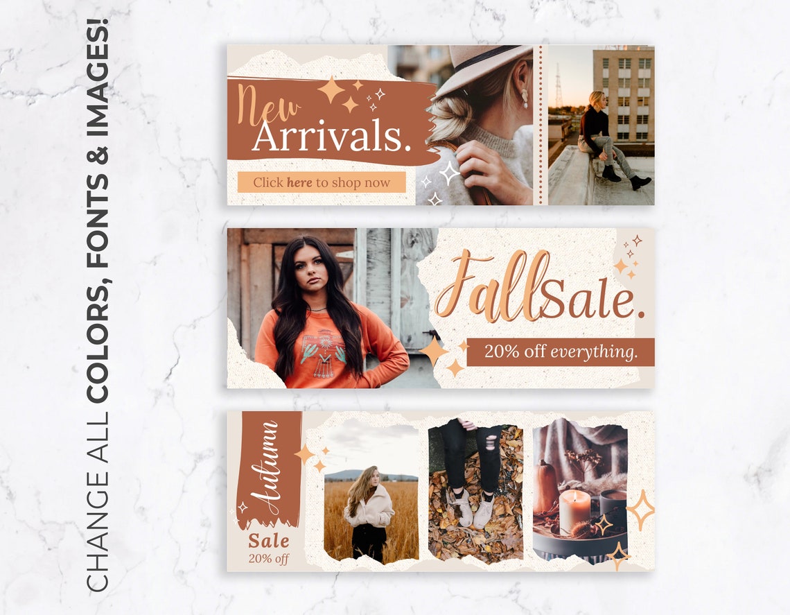 Website Banner for Canva - Autumn Website Header, Template Canva ...