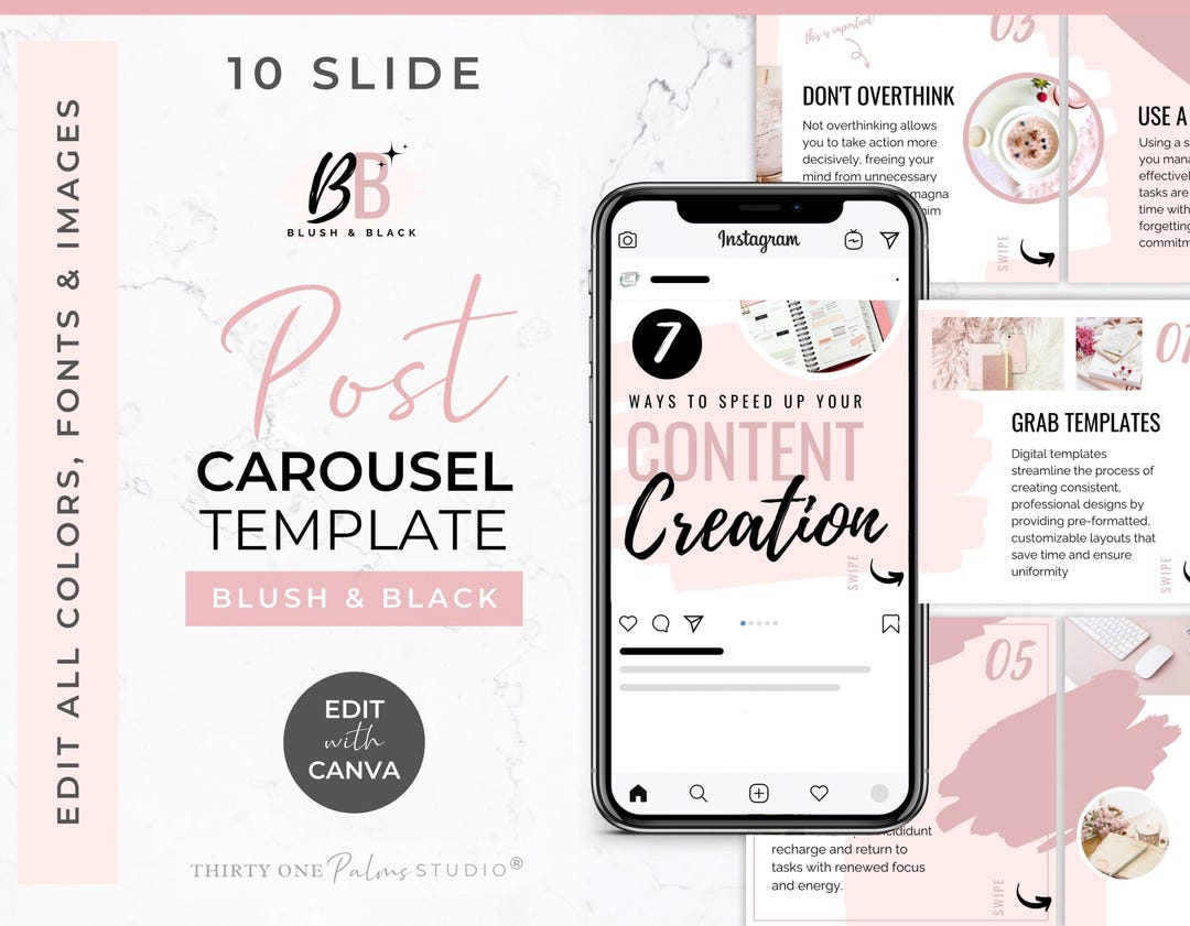 Carousel Post Template Set Instagram - Canva Templates, Social Media ...