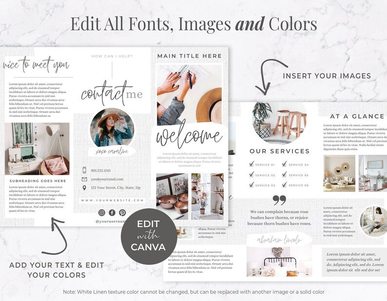 Editable Brochure Template for Canva Canva Template Trifold - Etsy