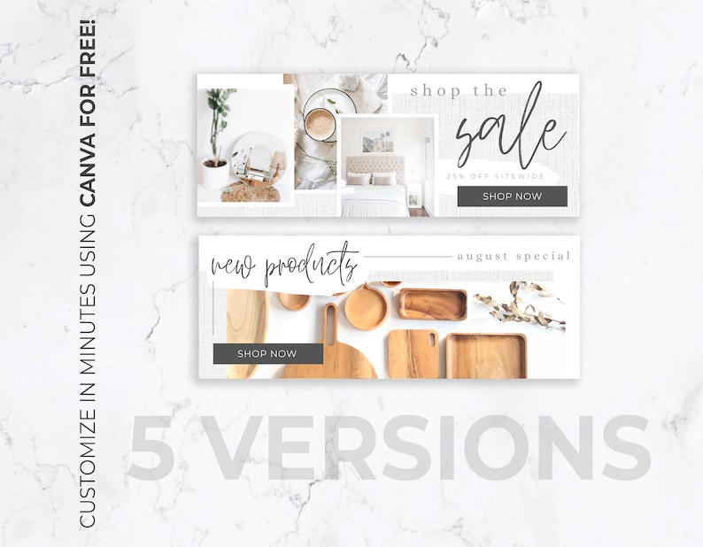 Website Banner for Canva - Website Header, Template for Canva, Website ...