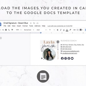 Email Signature Template for Canva - Google Docs, Clickable Links, Canva Template, Email ...