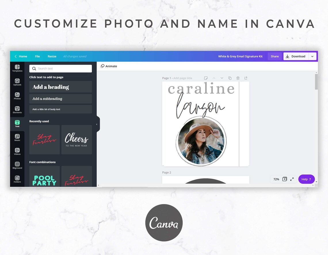 Email Signature Template for Canva Google Docs Template - Etsy