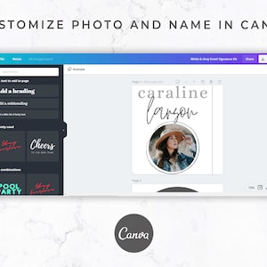 Email Signature Template for Canva - Google Docs, Clickable Links, Canva Template, Email ...