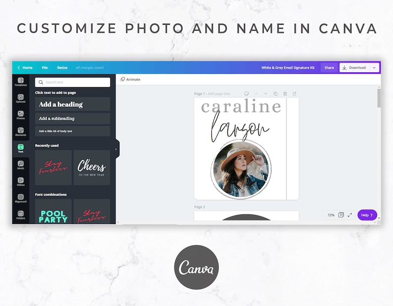 Email Signature Template for Canva Google Docs Template - Etsy
