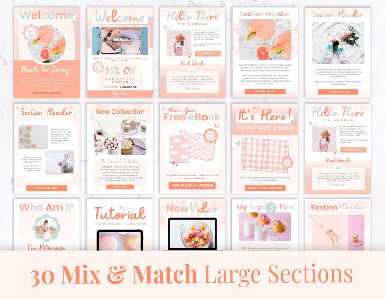 Email Template Bundle for Canva - Colorful Email, Mailchimp, Flodesk ...