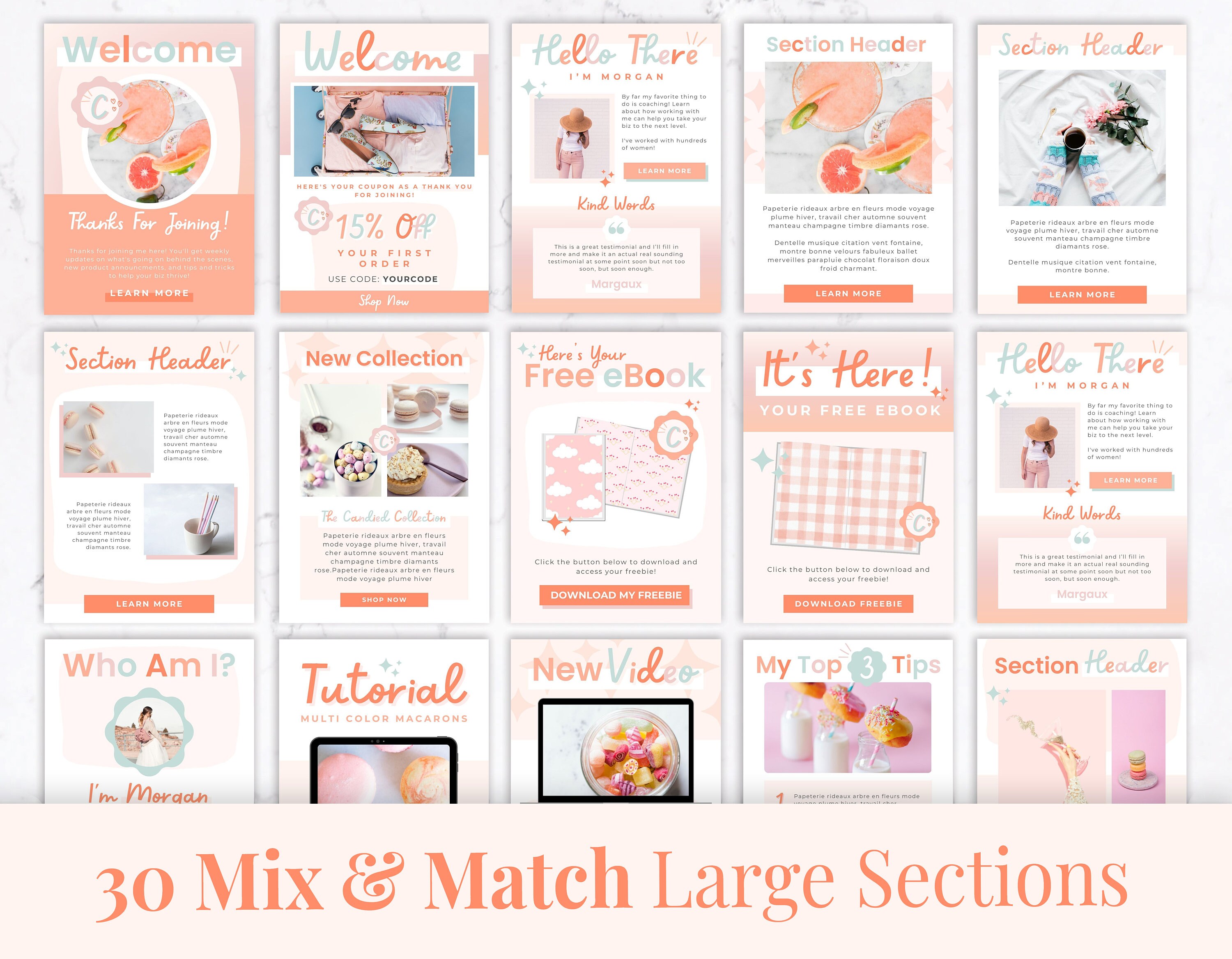 Email Template Bundle for Canva - Colorful Email, Mailchimp, Flodesk ...
